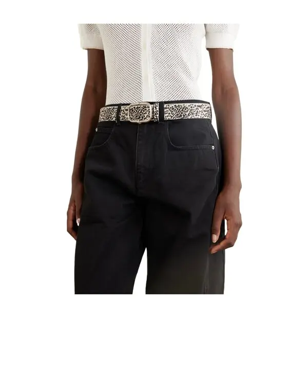 Isabel Marant Étoile Calf Hair Belt With Silver Buckle