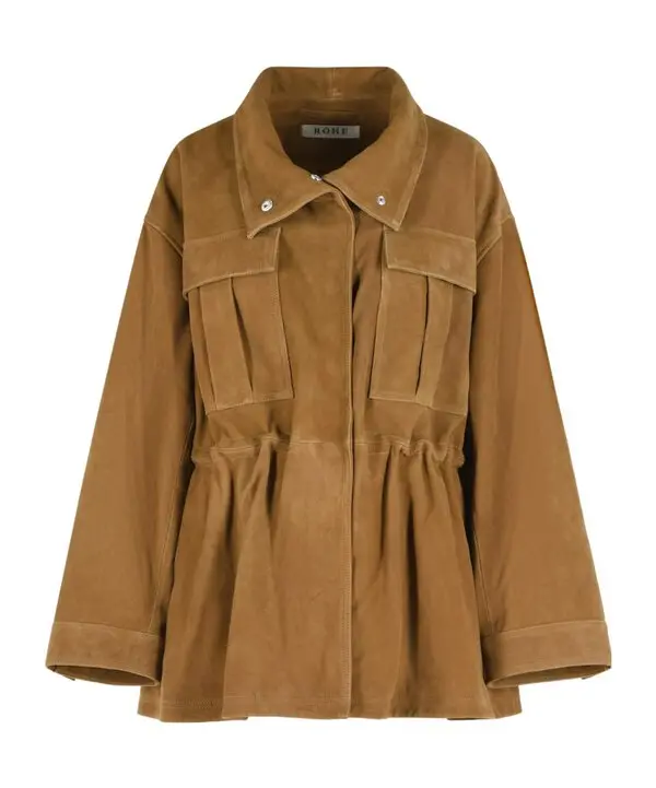 RÓHE Sculptural Suede Jacket - Brown