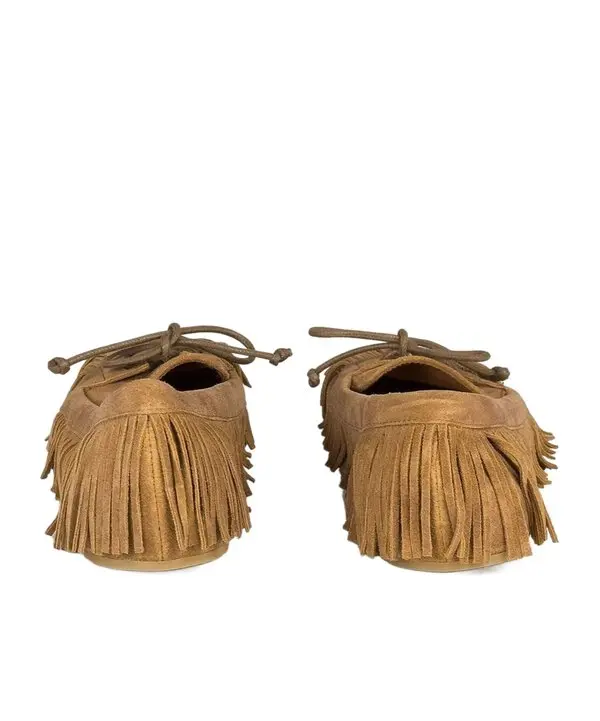 VIC MATIE Fringed Loafer Flat Shoes