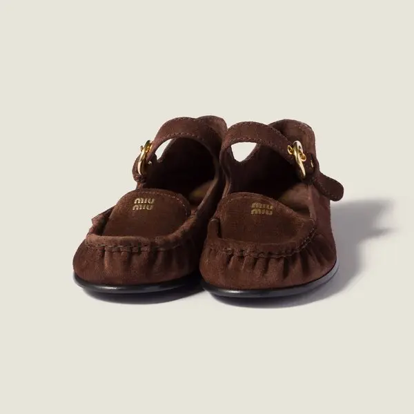 Miu Miu Suede Loafers With Buckle