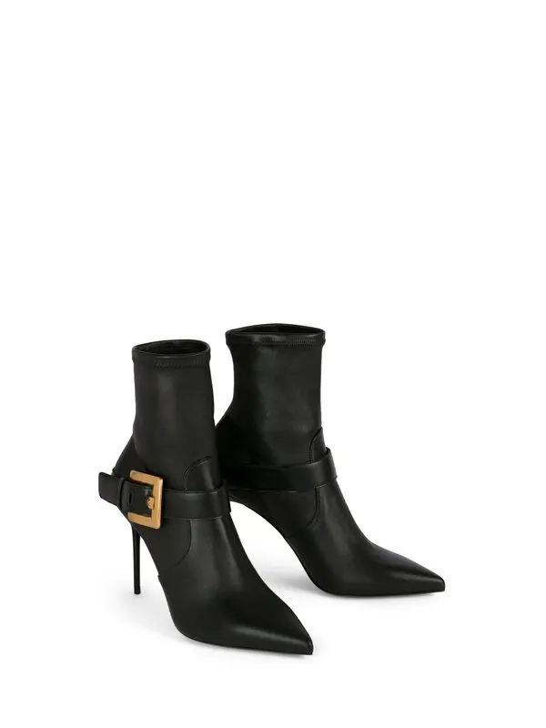 Balmain Anthem Stretch Leather Ankle Boots
