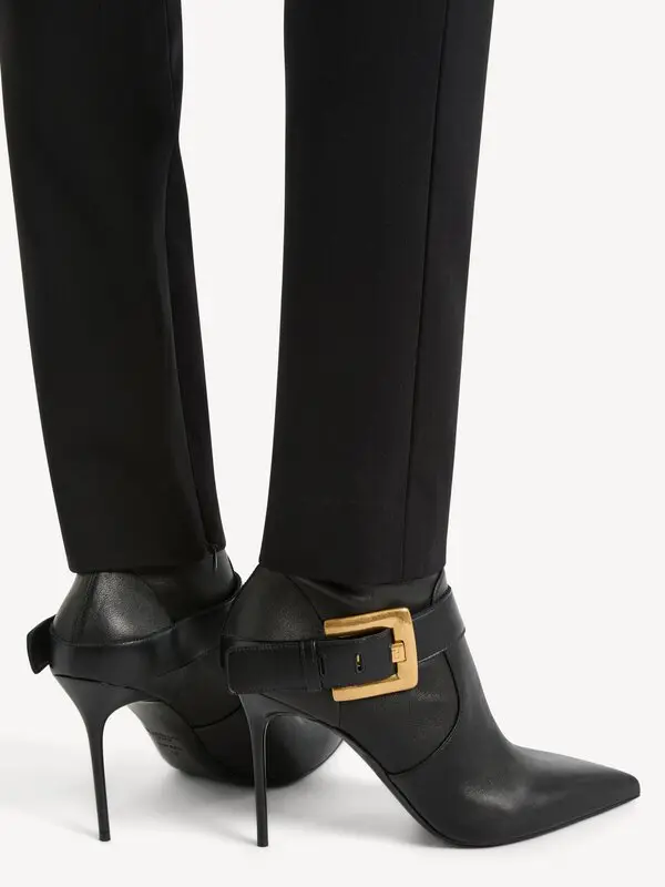 Balmain Anthem Stretch Leather Ankle Boots