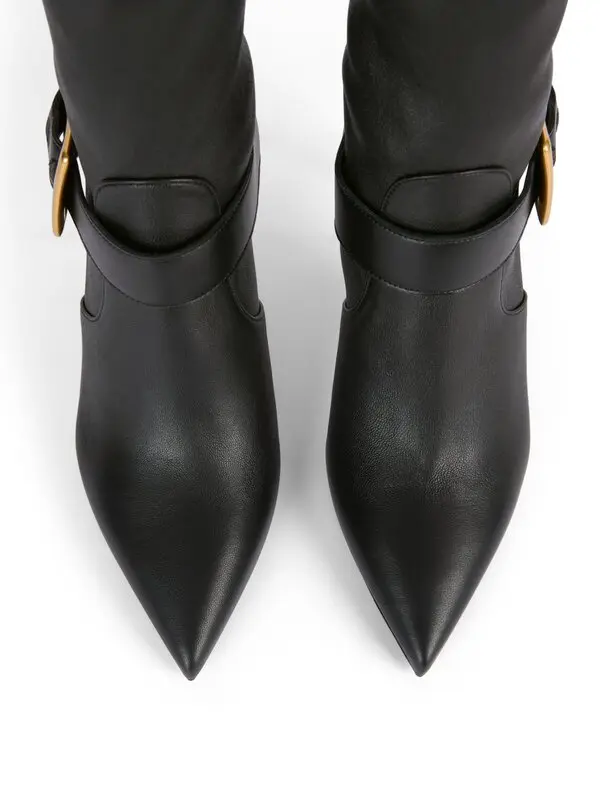 Balmain Anthem Stretch Leather Ankle Boots