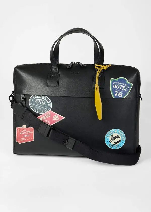 Paul Smith Hotel Stickers Zip-up Briefcase