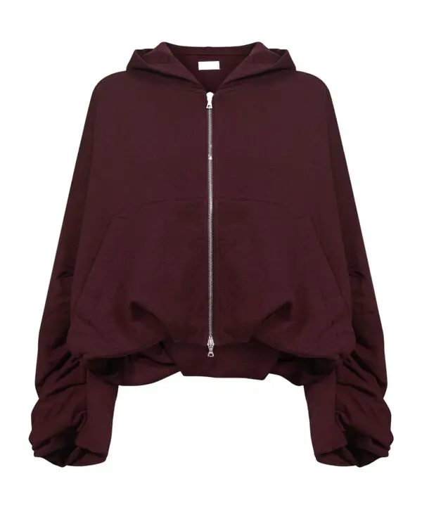 Dries Van Noten Cropped Hooded Jacket - Wine Red