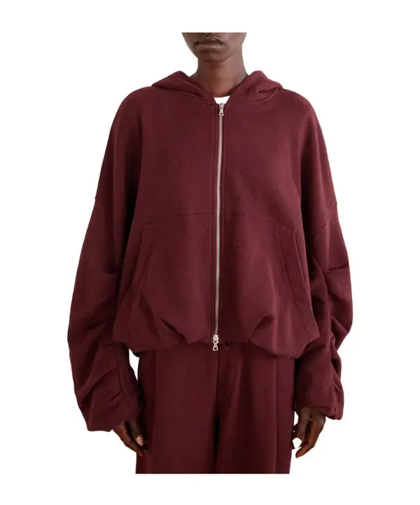 Dries Van Noten Cropped Hooded Jacket - Wine Red