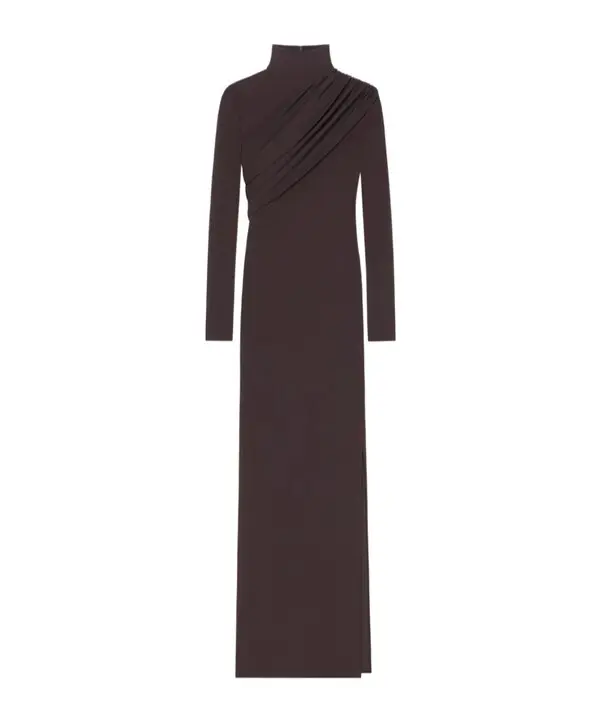 COURREGES Twist-detail Jersey Maxi Dress - Burnt Red