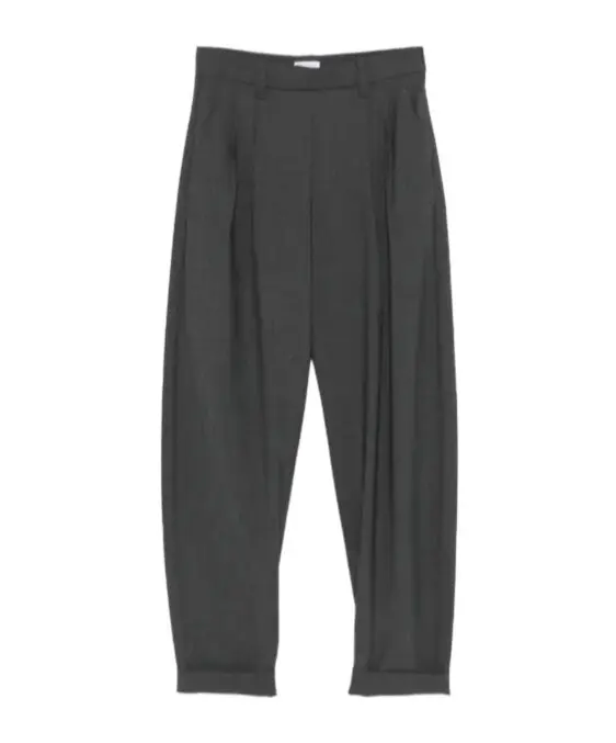 Brunello Cucinelli Pleated Cuffed Trousers - Grey