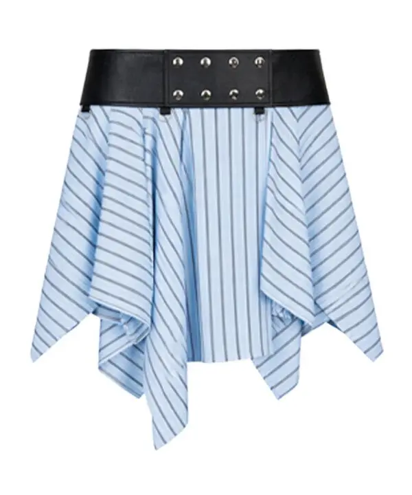 IRO PARIS Asymmetric Striped Mini Skirt - Blue