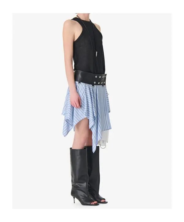IRO PARIS Asymmetric Striped Mini Skirt - Blue