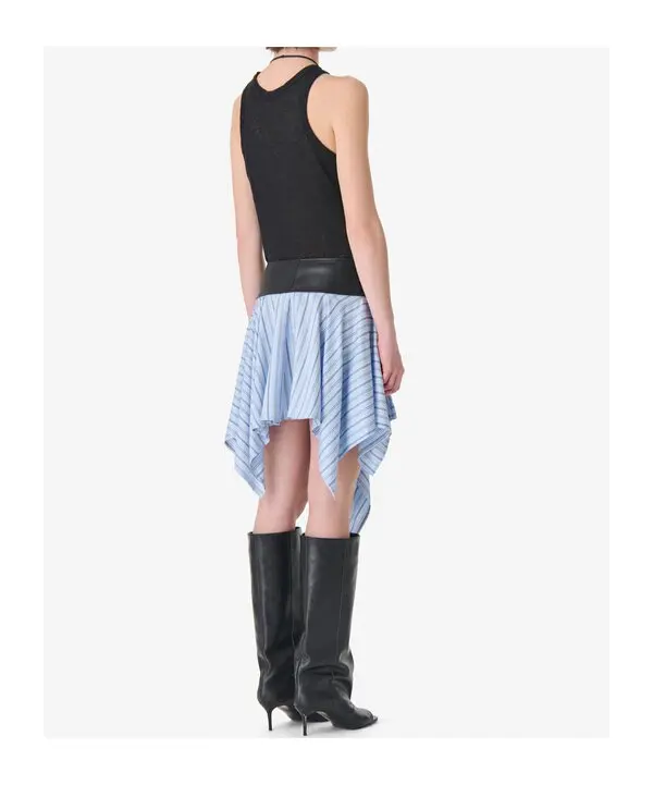 IRO PARIS Asymmetric Striped Mini Skirt - Blue