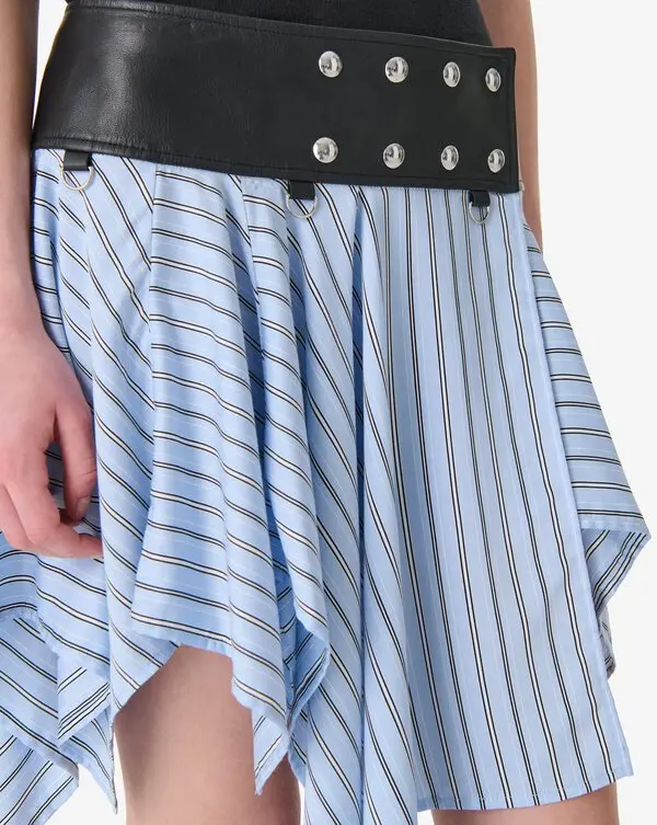 IRO PARIS Asymmetric Striped Mini Skirt - Blue