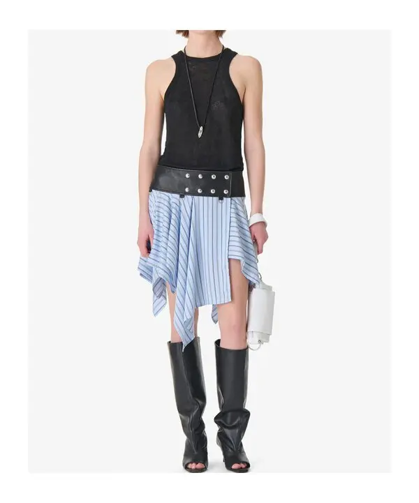 IRO PARIS Asymmetric Striped Mini Skirt