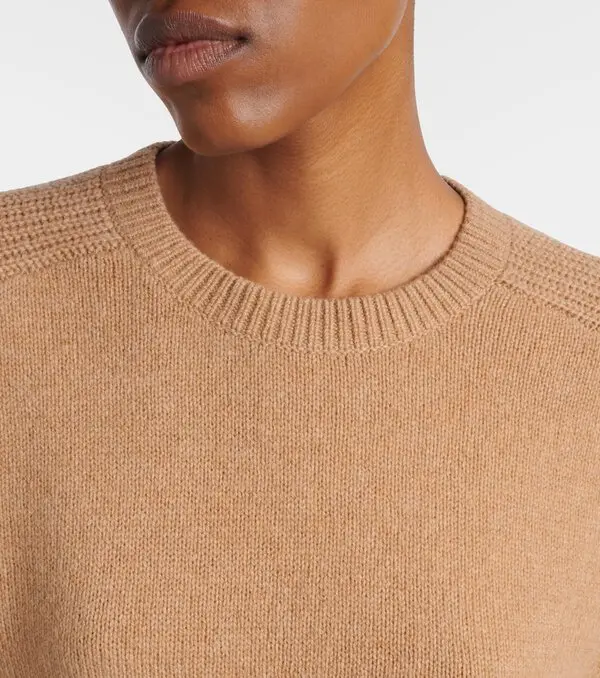 Khaite Masie Cropped Wool And Cashmere Sweater - Beige