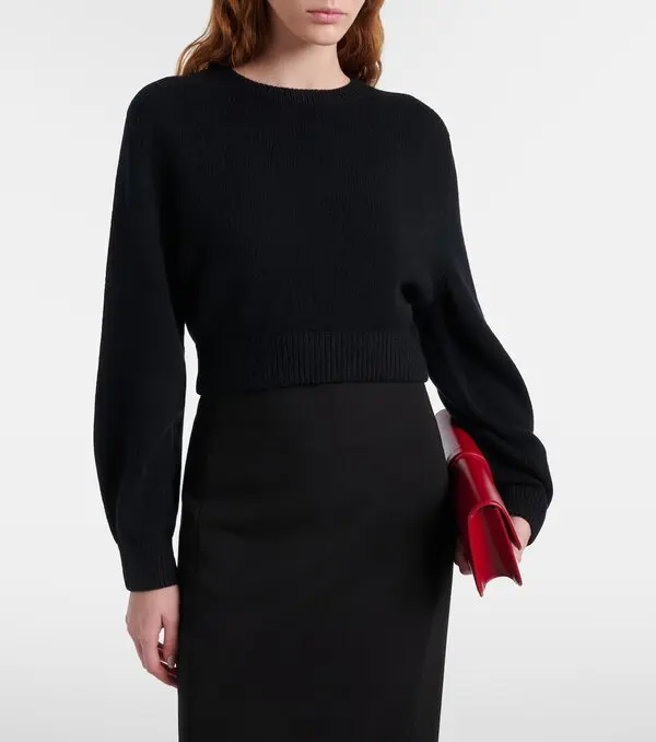 Khaite Masie Cropped Wool And Cashmere Sweater