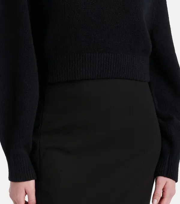 Khaite Masie Cropped Wool And Cashmere Sweater