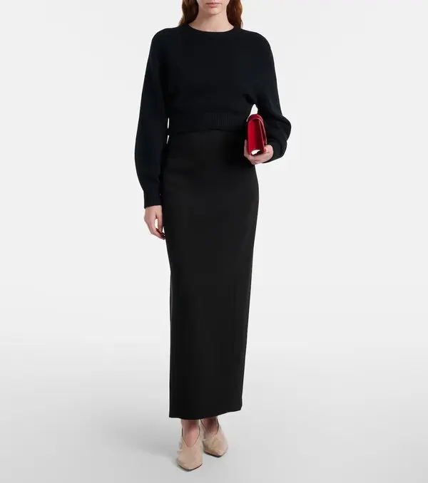 Khaite Masie Cropped Wool And Cashmere Sweater