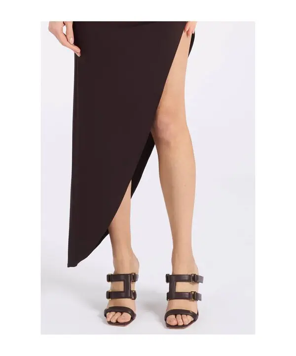 Elisabetta Franchi Square-toe High-heeled Sandals With Buckle Detailing