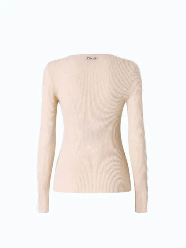 Pinko Ribbed Sweater With Lace