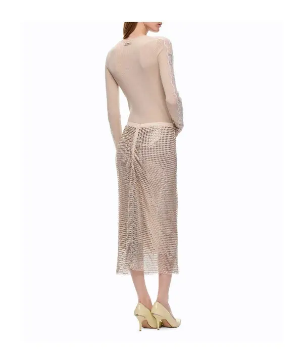 Pinko Ribbed Sweater With Lace