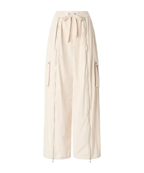 Pinko Palazzo Trousers With Zip And Cargo Pockets - Light Brown