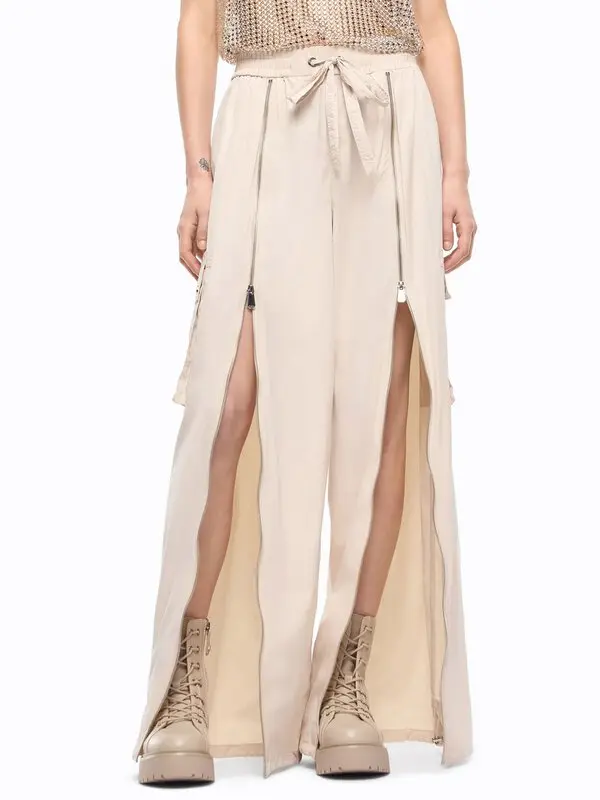 Pinko Palazzo Trousers With Zip And Cargo Pockets