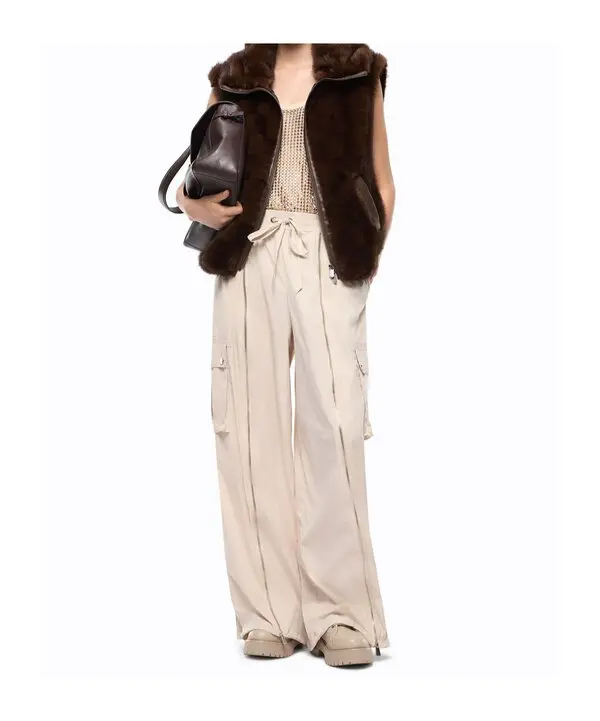 Pinko Palazzo Trousers With Zip And Cargo Pockets