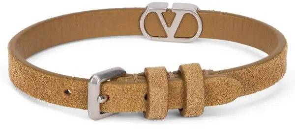 Valentino Garavani Vlogo Signature Leather Bracelet