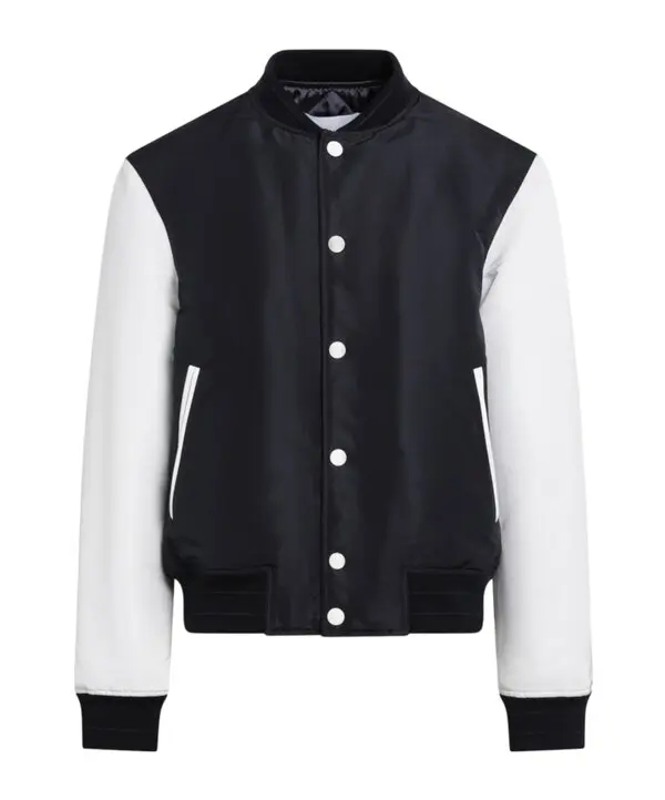 Givenchy Logo Embroidered Bomber Jacket - Navy/white