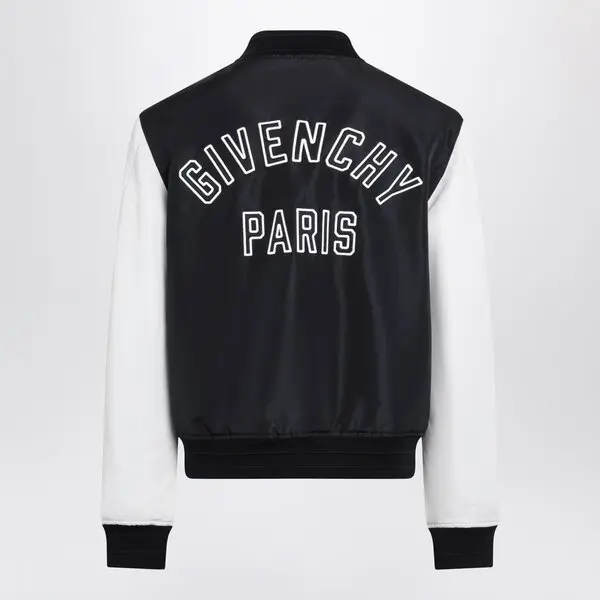 Givenchy Logo Embroidered Bomber Jacket - Navy/white