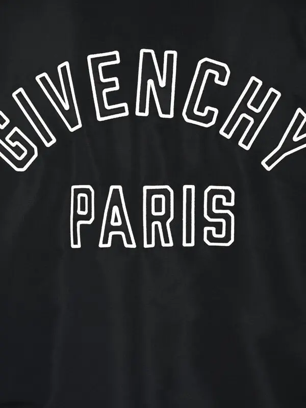 Givenchy Logo Embroidered Bomber Jacket - Navy/white