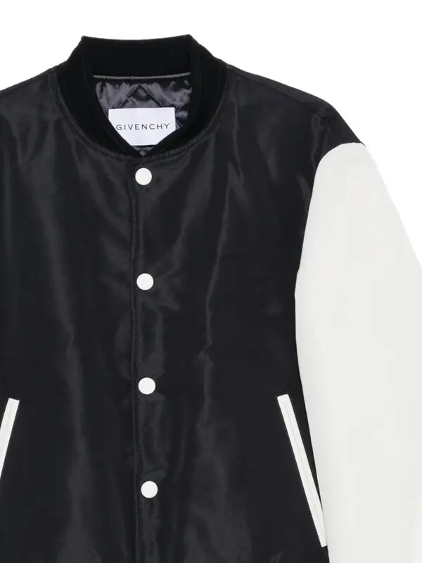 Givenchy Logo Embroidered Bomber Jacket - Navy/white