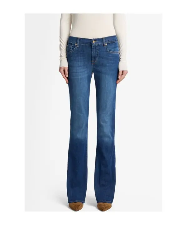 7 For All Mankind Faded-effect Embroidered Jeans
