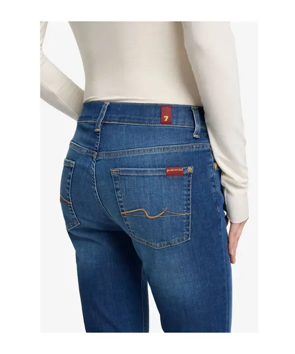 7 For All Mankind Faded-effect Embroidered Jeans