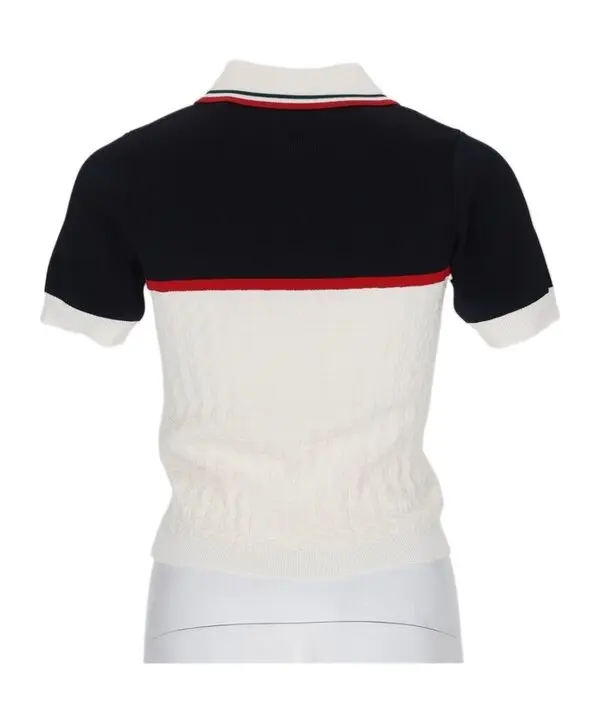 Casablanca Textured Knit Zip Polo Top