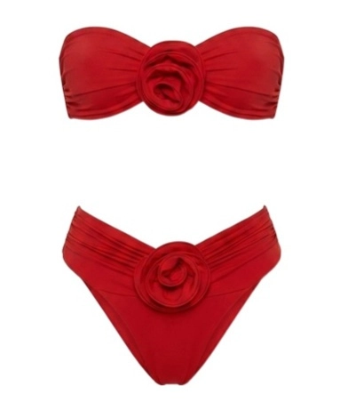 LA REVECHE Derya Ruched Bikini - Red