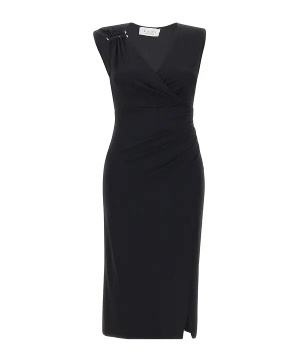 KAOS Draped Wrap Midi Dress