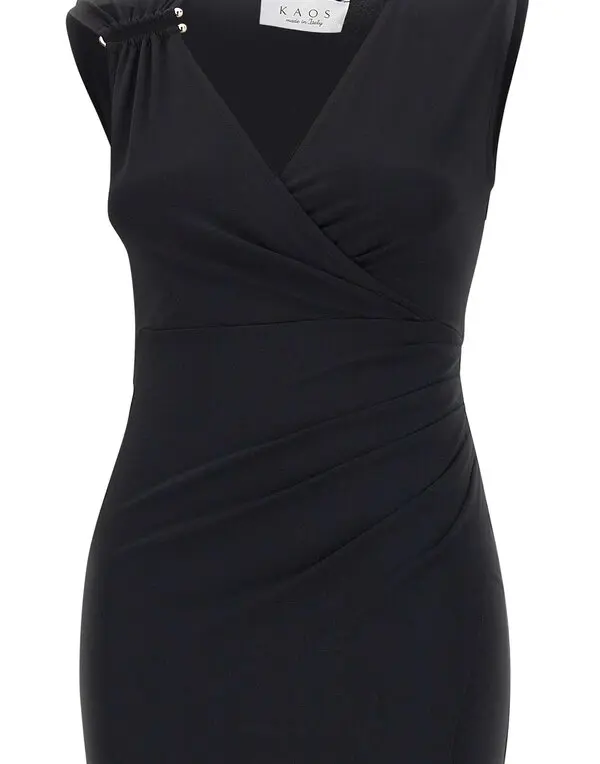 KAOS Draped Wrap Midi Dress