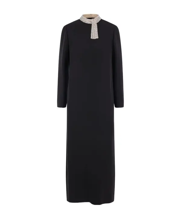 Valentino Garavani Cady Couture Embroidered Dress - Black