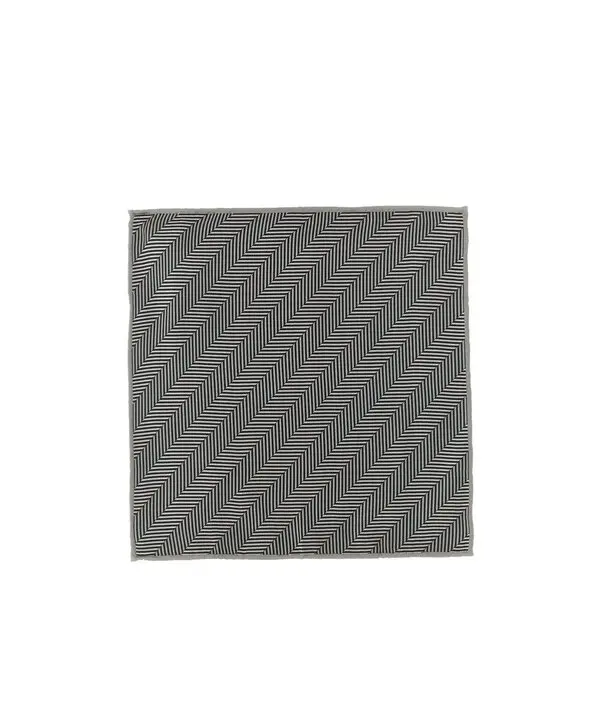 Brunello Cucinelli Chevron-motif Hand-sewn Pocket Square - Grey