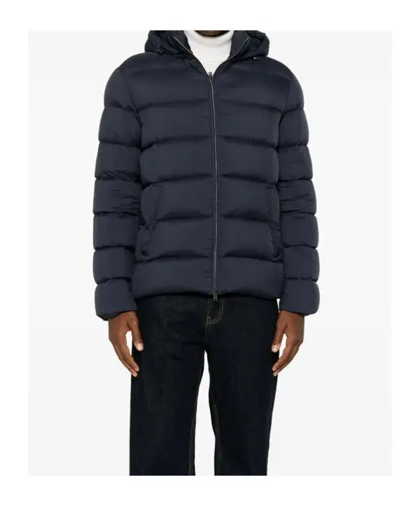 Herno Quilted Hooded Jacket - Black