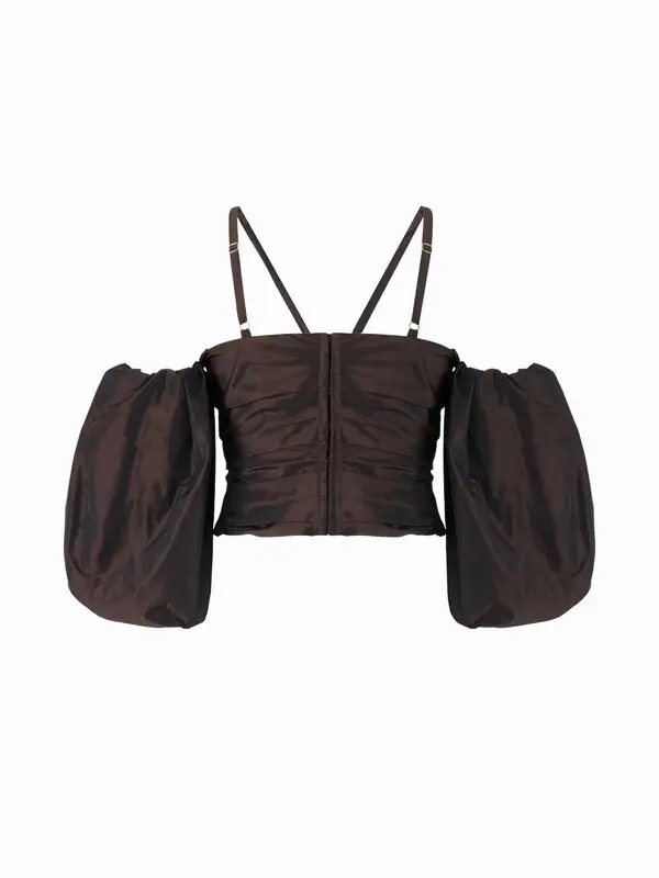 Pinko Crop Top With Puff Sleeves