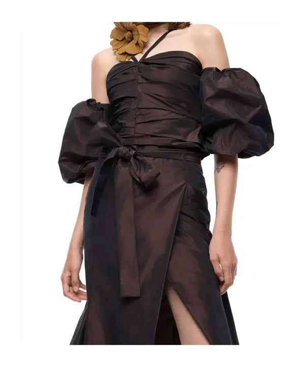 Pinko Crop Top With Puff Sleeves
