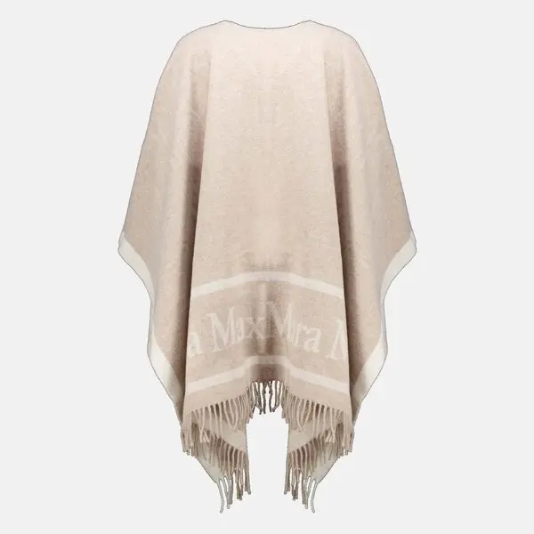 Max Mara Hilde Logo-intarsia Fringed Cape