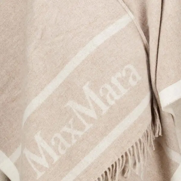 Max Mara Hilde Logo-intarsia Fringed Cape