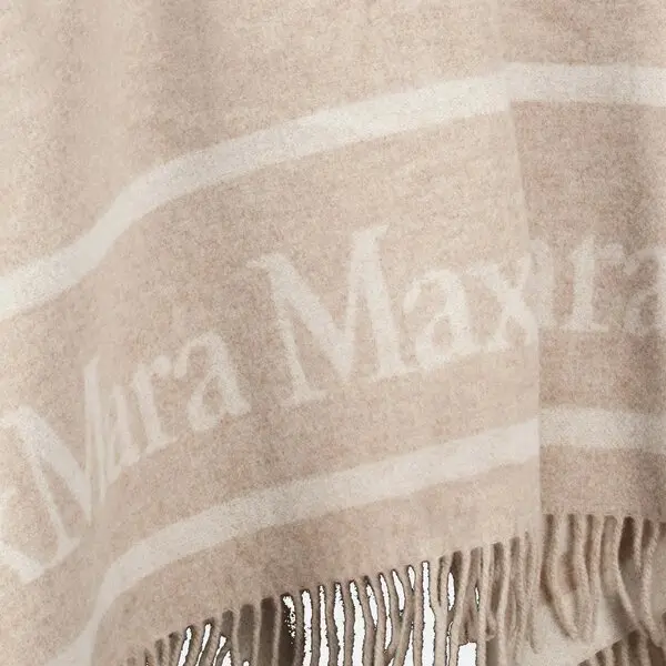 Max Mara Hilde Logo-intarsia Fringed Cape