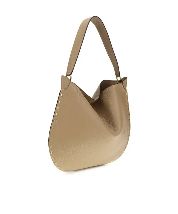 Isabel Marant Étoile Logo Printed Stud-embellished Shoulder Bag