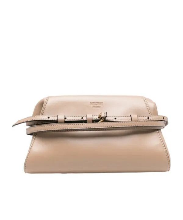 Moschino Buckle-detail Clutch Bag - Beige