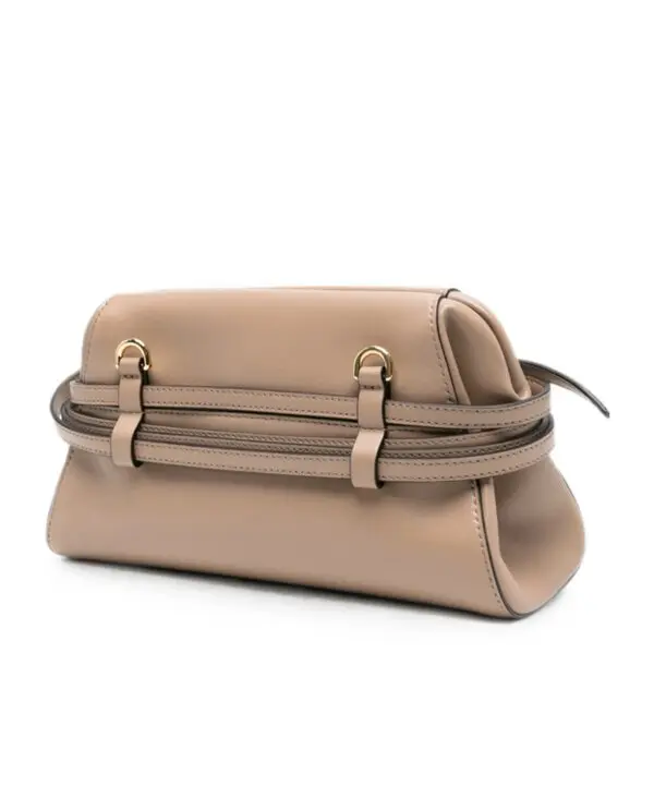 Moschino Buckle-detail Clutch Bag - Beige