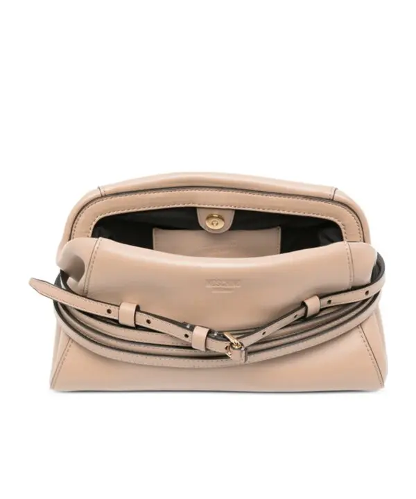 Moschino Buckle-detail Clutch Bag - Beige